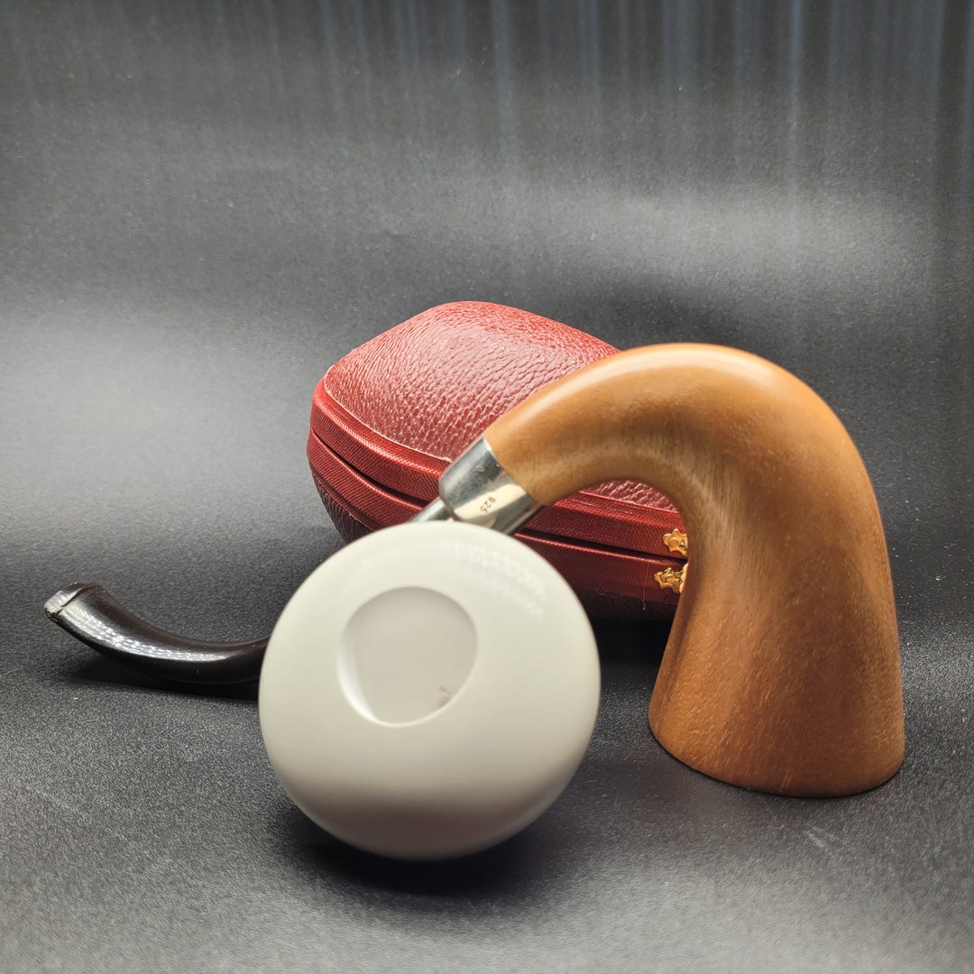 Large Calabash Mahogany Pipe With Block Meerschaum Bowl Handmade by CPW ...