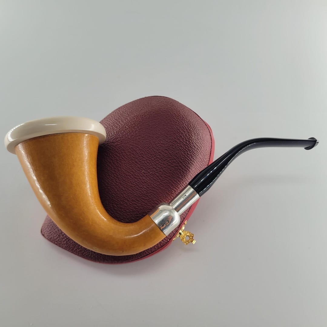 Genuine Natural African Gourd Calabash Meerschaum Pipe Handcarved Block ...