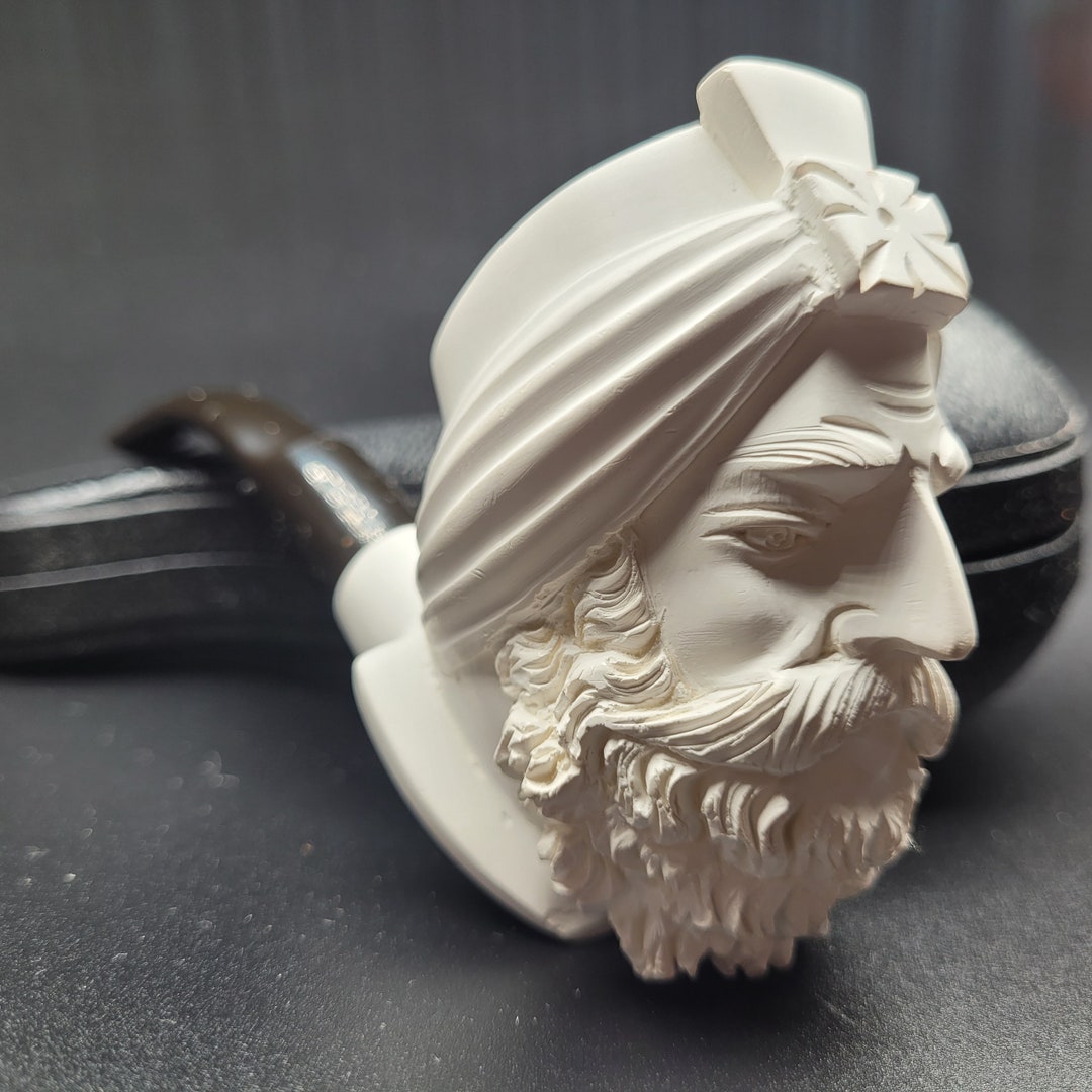 Turkish Pasha Meerschaum Pipe Handcarved Block Meerschaum Pipe by CPW ...