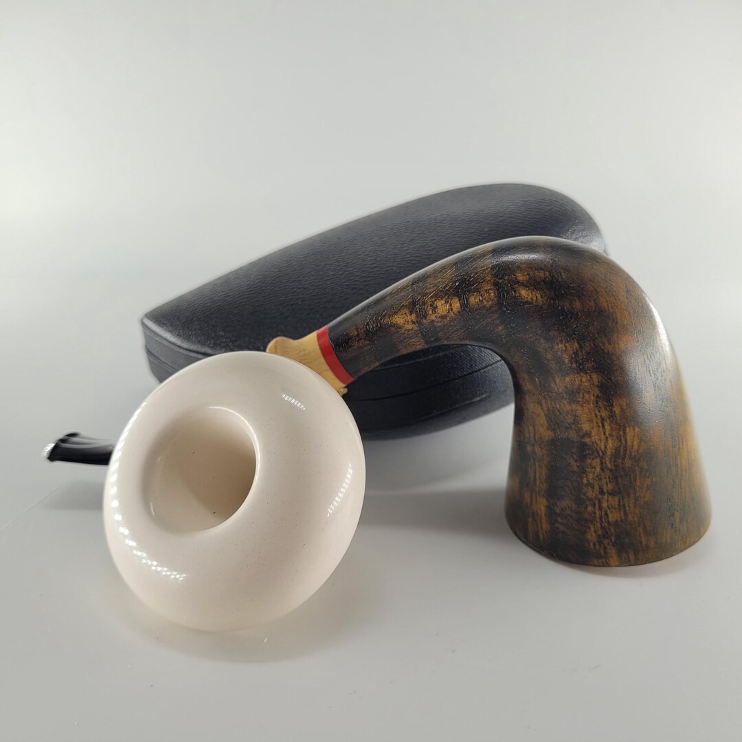 Oakwood Calabash Meerschaum Pipe Handcarved Turkish Silver Ring by CPW ...