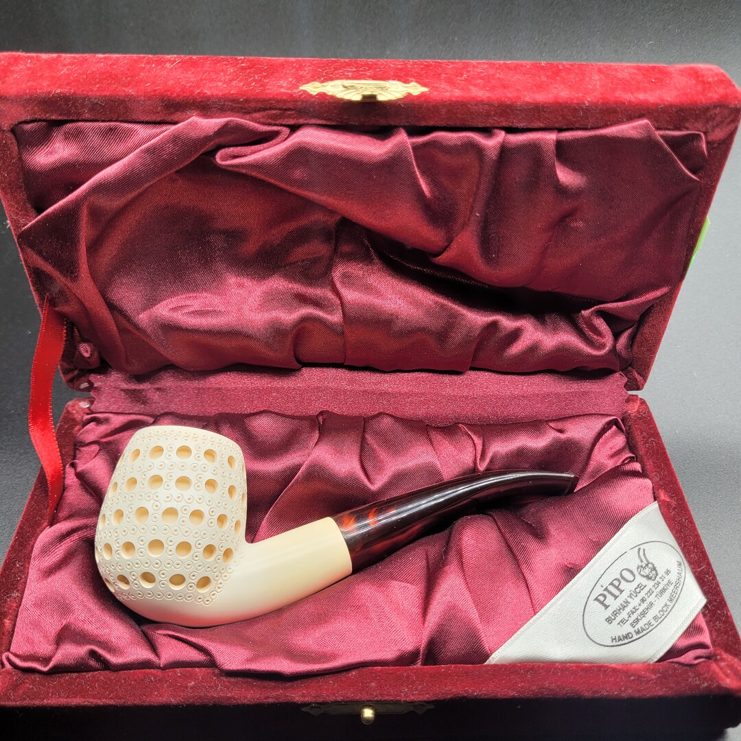 LARGE Lattice Designed Meerschaum Pipe Handcarved Meerschaum Pipe 1313 ...