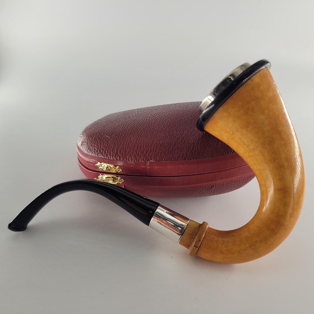 Edwardian Genuine Natural African GOURD Calabash Meerschaum Pipe With ...