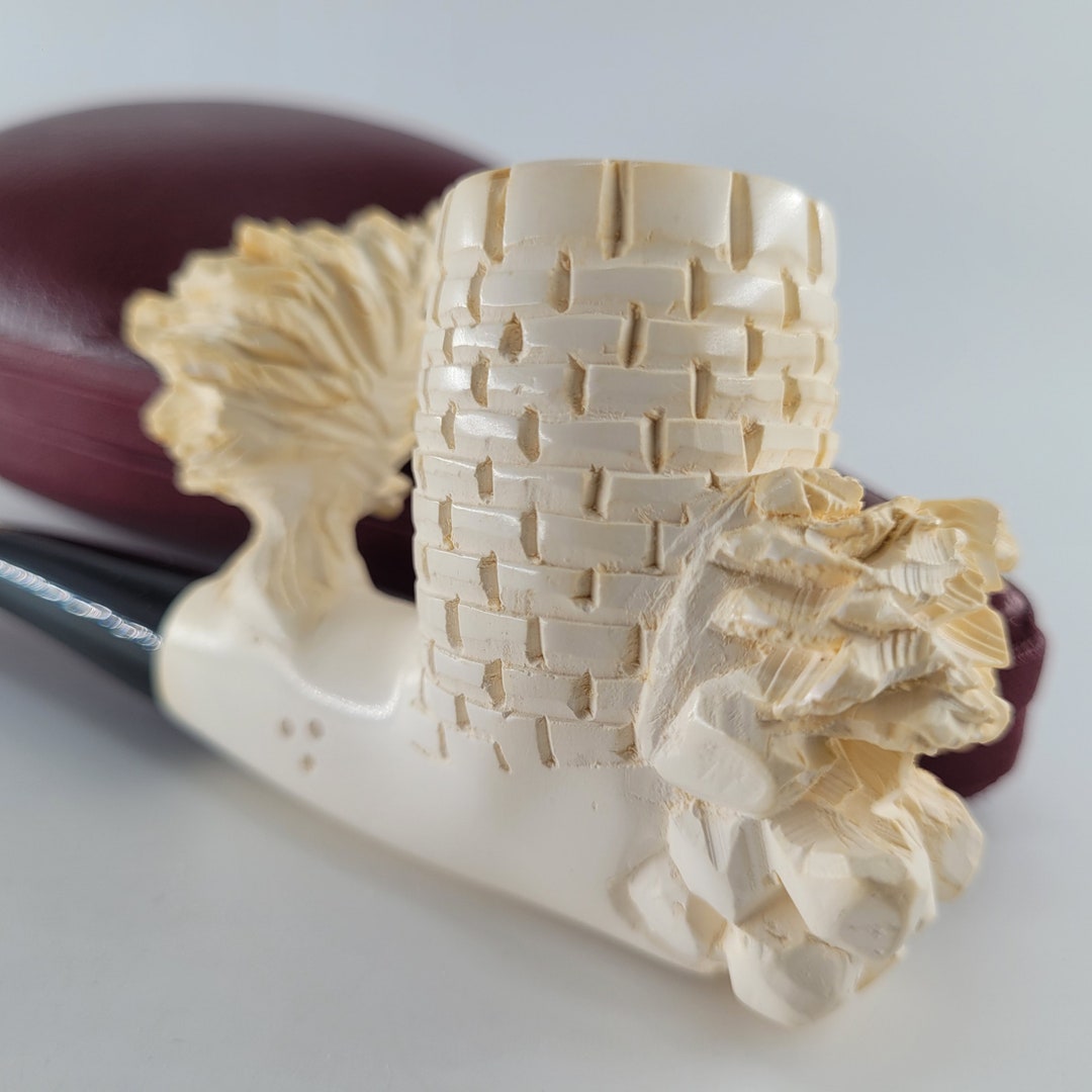 LARGE Castle in the Forest Artwork Handmade Block Meerschaum Pipe #3947 ...
