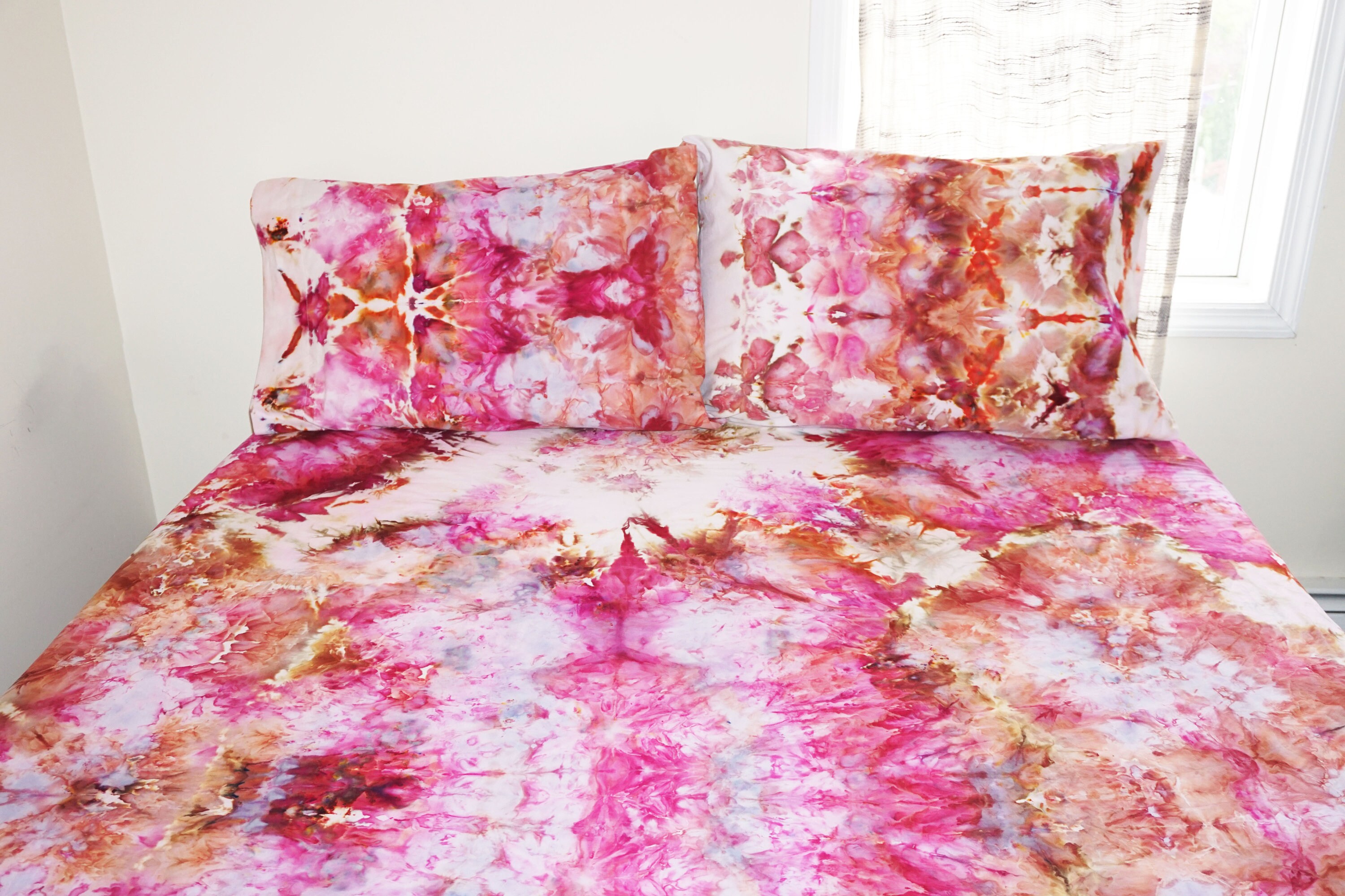 Tie Dye Sheets Tie Dye Sheet Set Tie Dye Bedding Bohemian | Etsy