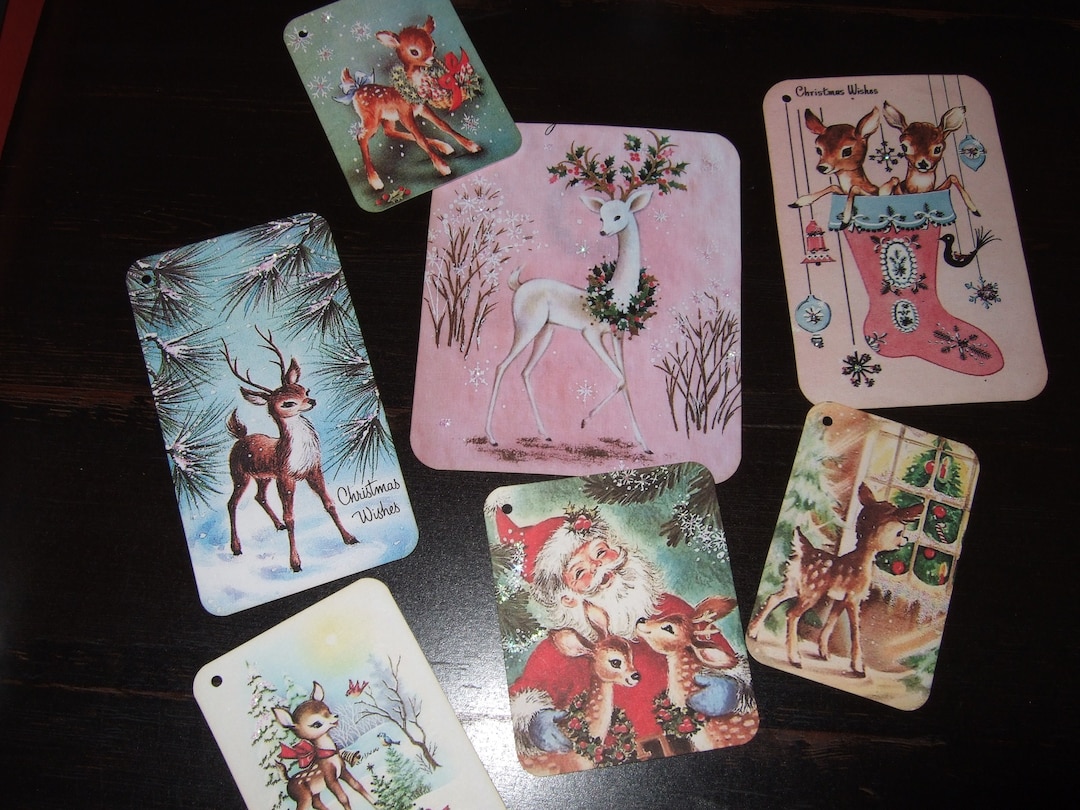 Retro Style Christmas Gift Tags ~ SEVEN Vintage Style Christmas Gift ...