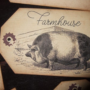 12 Farmhouse Tags Primitive Tags ~ Vintage Farmhouse Tags - Barnyard ...