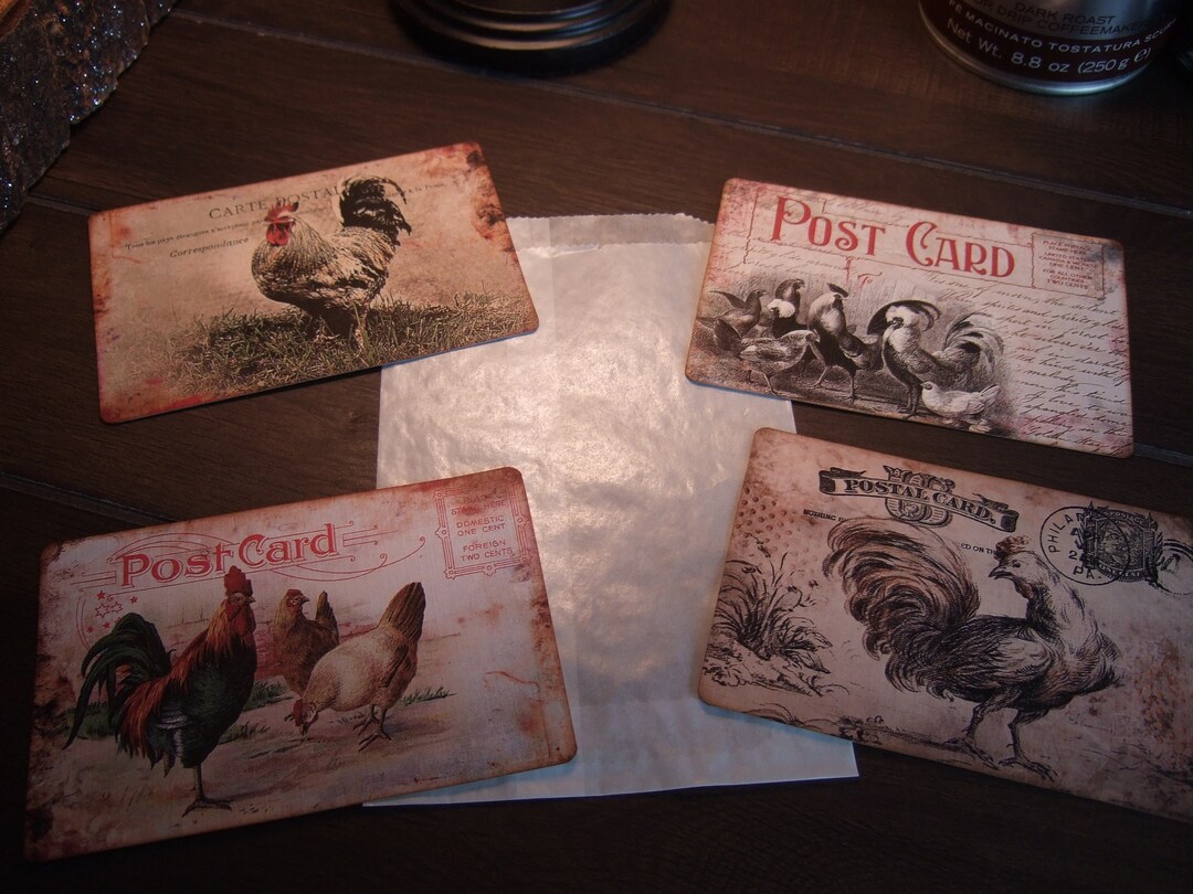 Hen House Postcards - Primitive Postcards - Chicken Coop Crew - Etsy