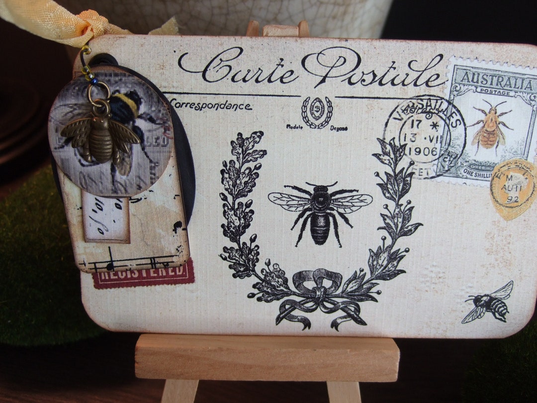 FOUR Vintage Style Bee Postcards Journal Cards - Etsy