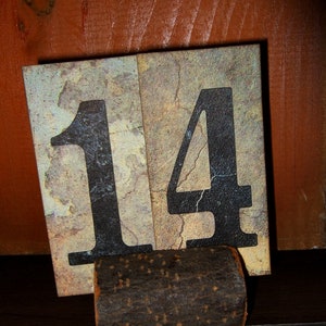 TEN Primitive Number Card Set - Rustic Decor - Vintage Style Numbers ...