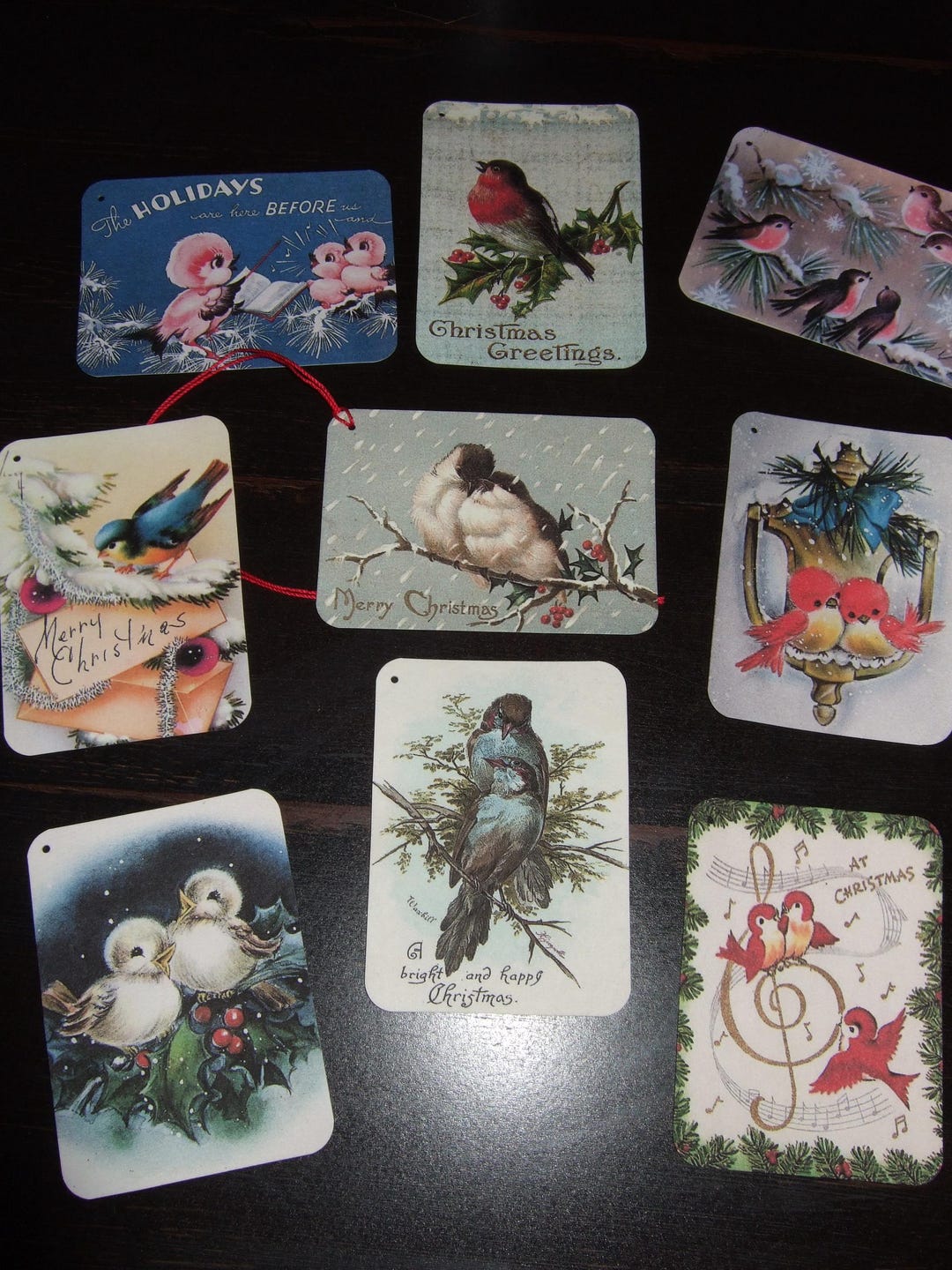 Vintage Retro Christmas Gift Tags NINE Petite Vintage Style Christmas ...