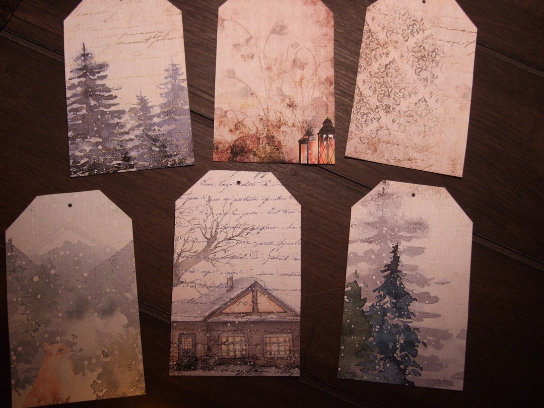 Cottage Tags - Primitive Tags - SIX Primitive Cabin Tags - Keepsake ...