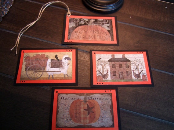 Primitive Hang Tags Fall Gift Tags - Etsy