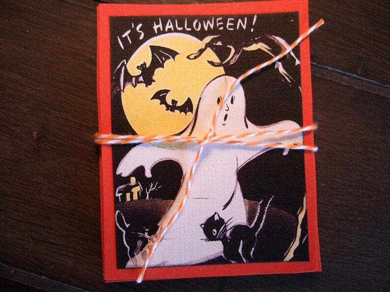 NINE Retro Halloween Cards Journal Cards DIY Journal Supplies - Etsy