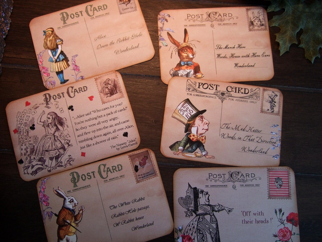 Alice in Wonderland Postcard Style Journal Cards - Etsy