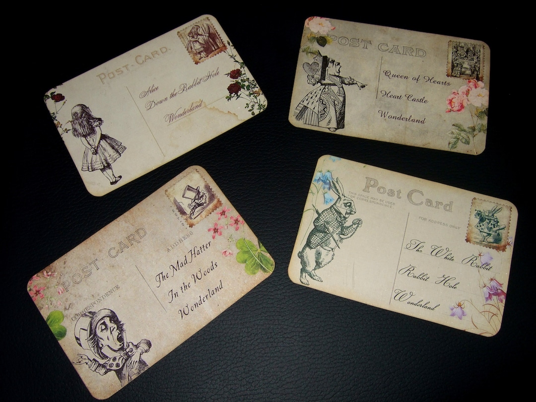 Alice Postcards - Alice in Wonderland Themed Vintage Style Post Cards ...