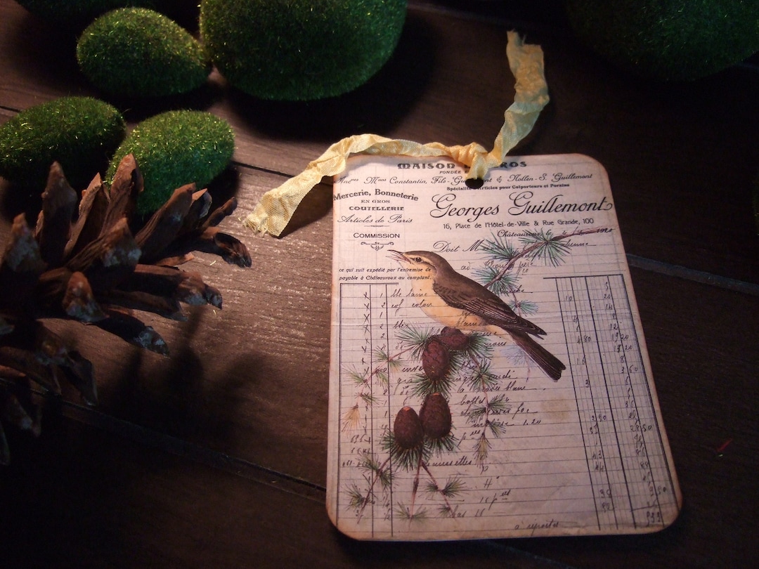 Primitive Nesting Bird Tags - Vintage Gift Tags - Etsy