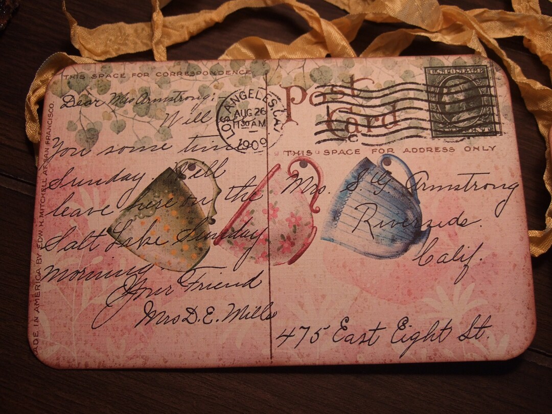 Tea Cups and Tea Pots Art Mail Postcards ~ Recipe Cards ~ Keepsake ...