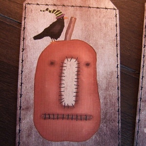 Primitive Halloween Tags - SIX Primitive Halloween Friends Hang Tags - Etsy