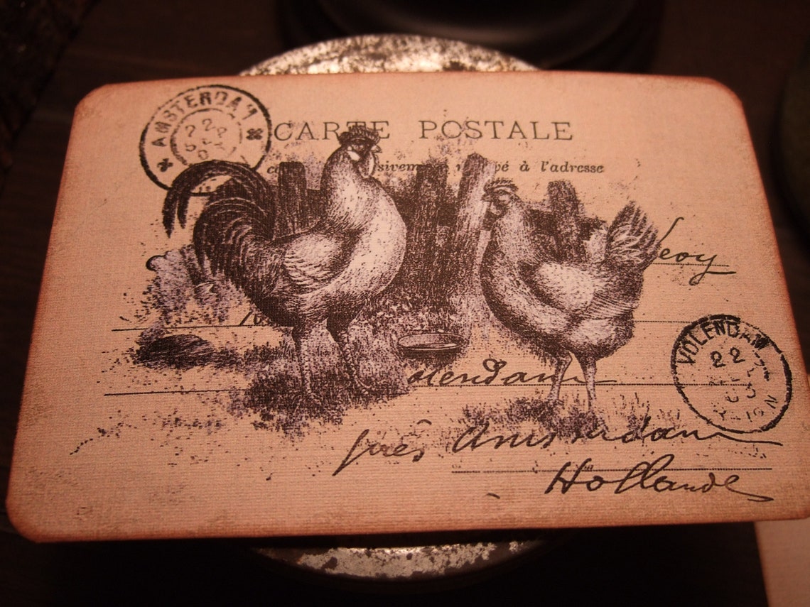 Primitive Chicken Postcards - Keepsake - Art Mail - Recipe Cards - Etsy