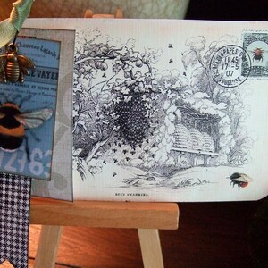 FOUR Vintage Style Bee Postcards ~ Journal Cards ~ Scrapbooking ...