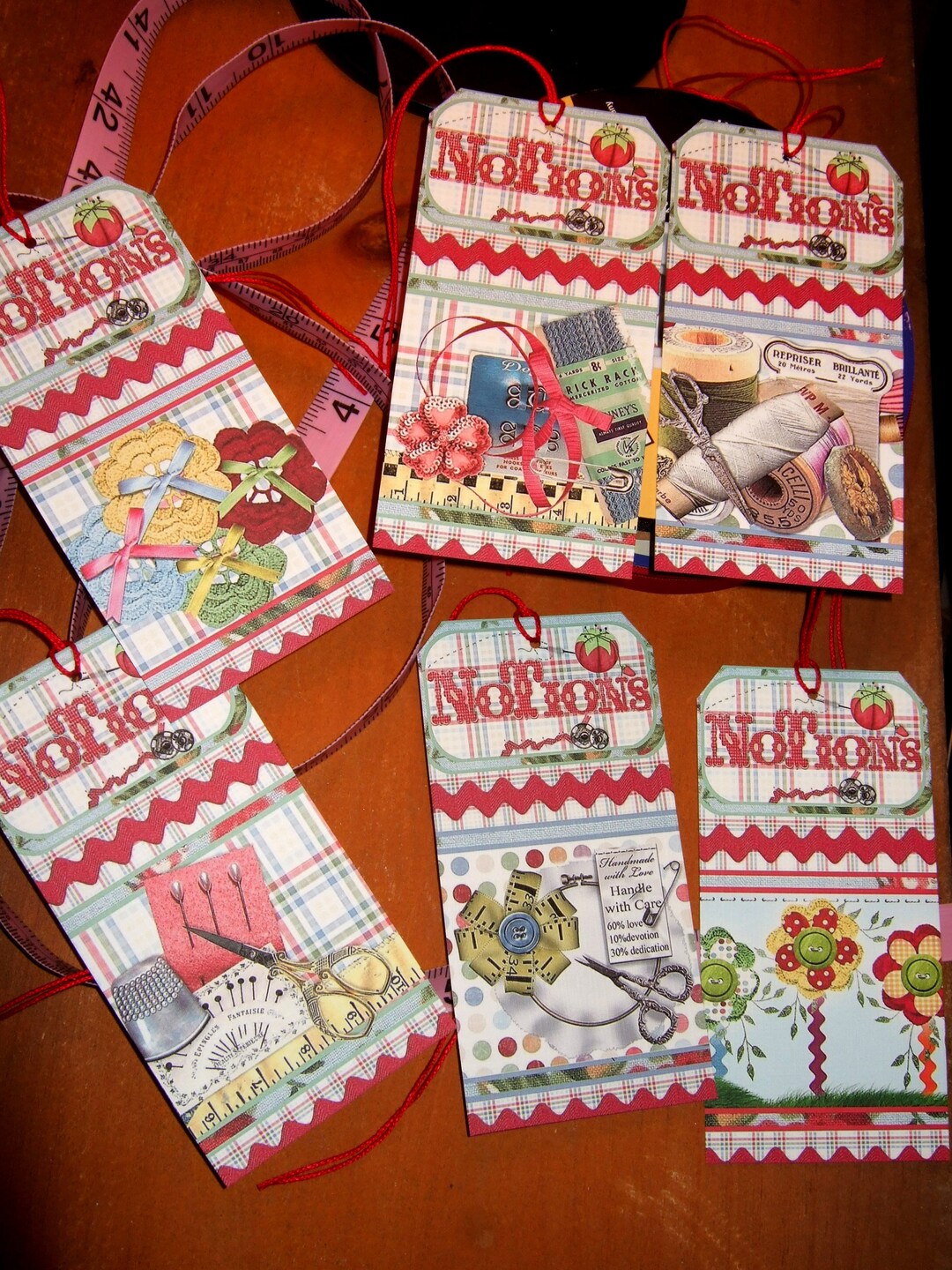 Vintage Retro 50's Gift Tags ~ SIX Retro Inspired Sewing Notions Hang ...