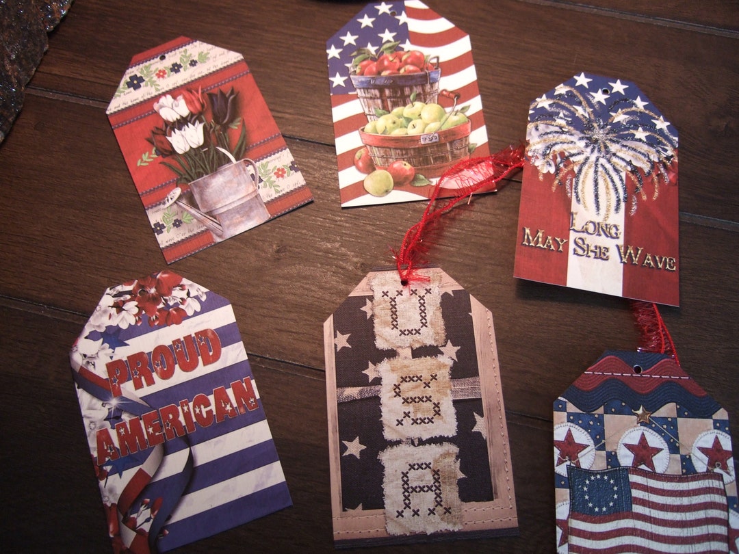 Primitive Americana Tags Journal Supplies - Etsy