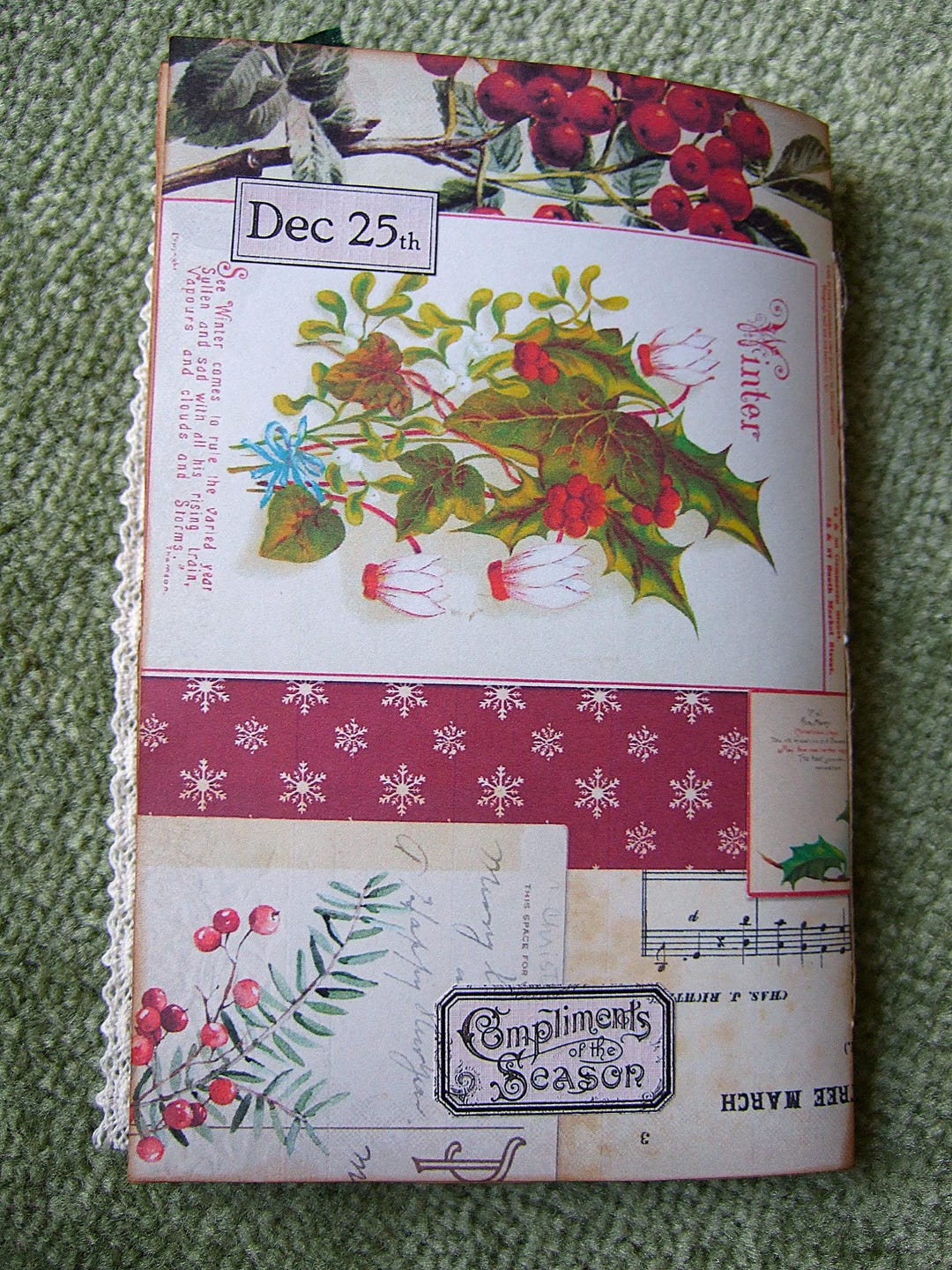 Vintage Style Christmas Travelers Notebook - Handmade Journal - Retro ...