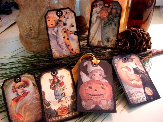 Journal Gothic Witch Tags Primitive Hang Tags Halloween - Etsy