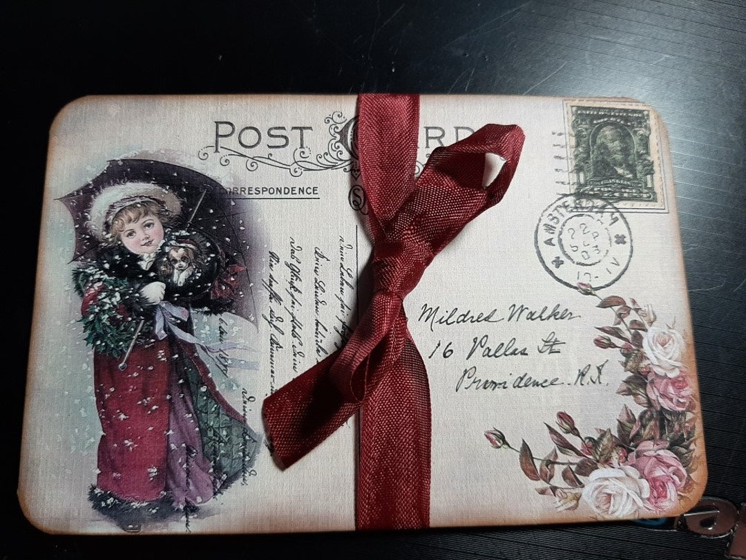 Vintage Christmas Cards - Primitive Christmas Postcards - Banner ...