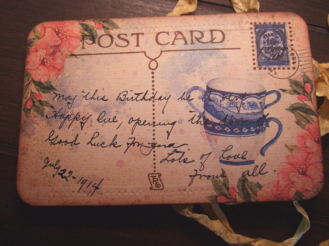 Vintage Style Tea Cup Postcards - Keepsake - Art Mail ~ Primitive Hang ...