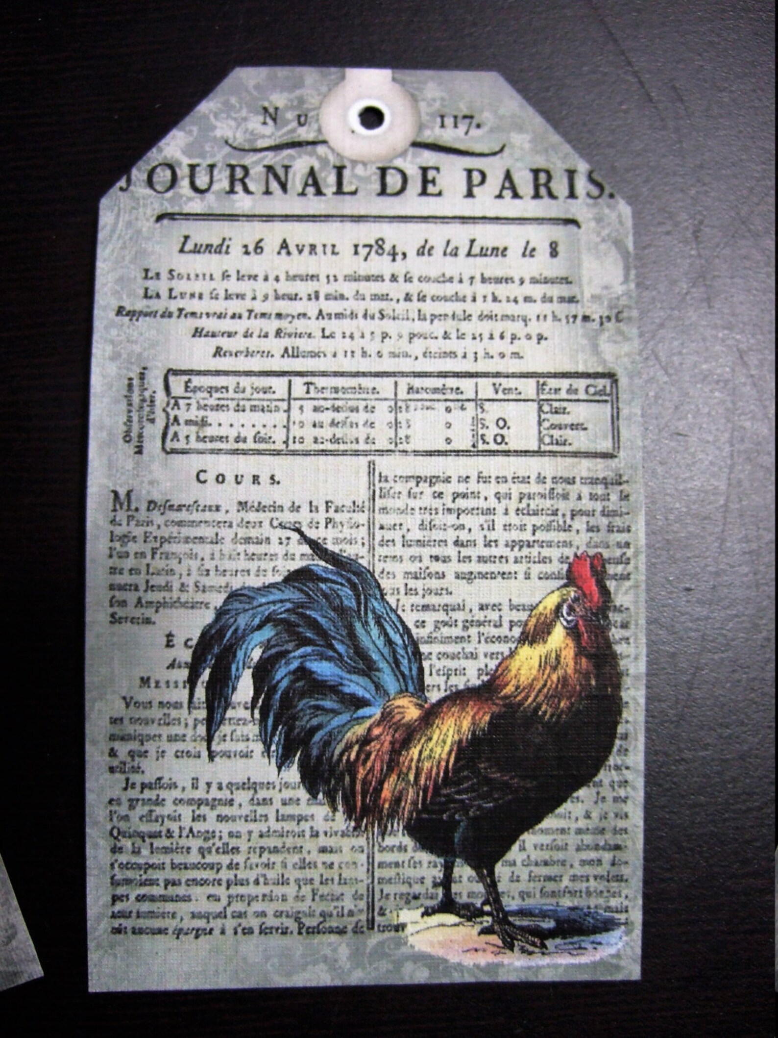 SIX Vintage Style French Tags ~ Rooster Rabbit Tags - Etsy