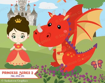 Fairytale Princess Clip Art - Instant Download File - Digital Graphics ...