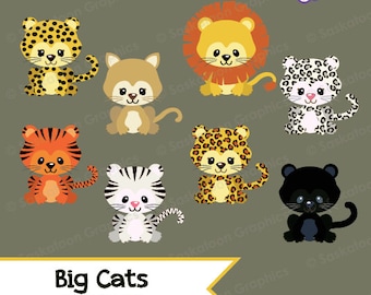 Jungle Animals Clip Art - Instant Download File - Digital Graphics ...