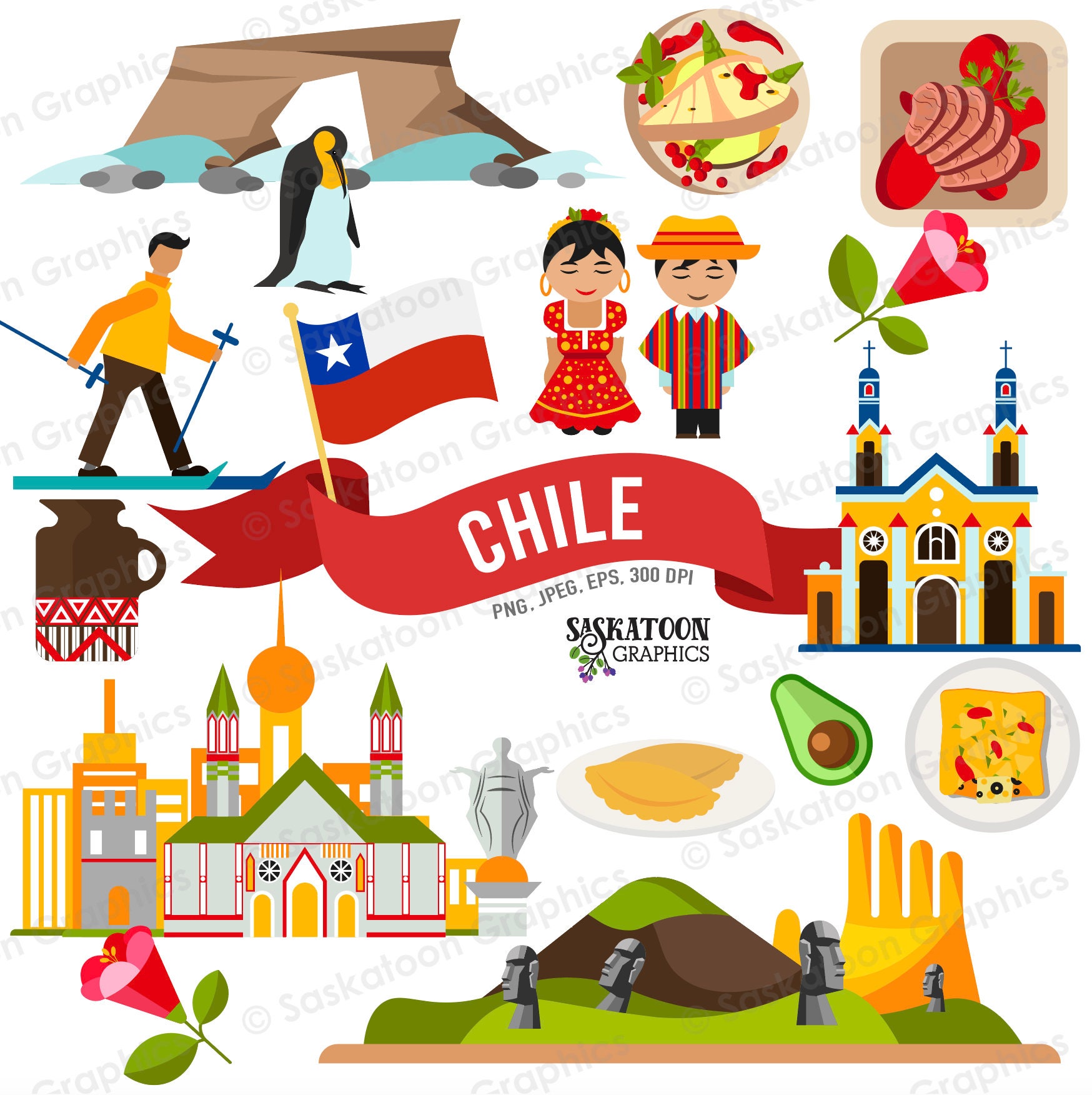 Chile Clip Art - Chilean Flag - South America - Continent Country World ...
