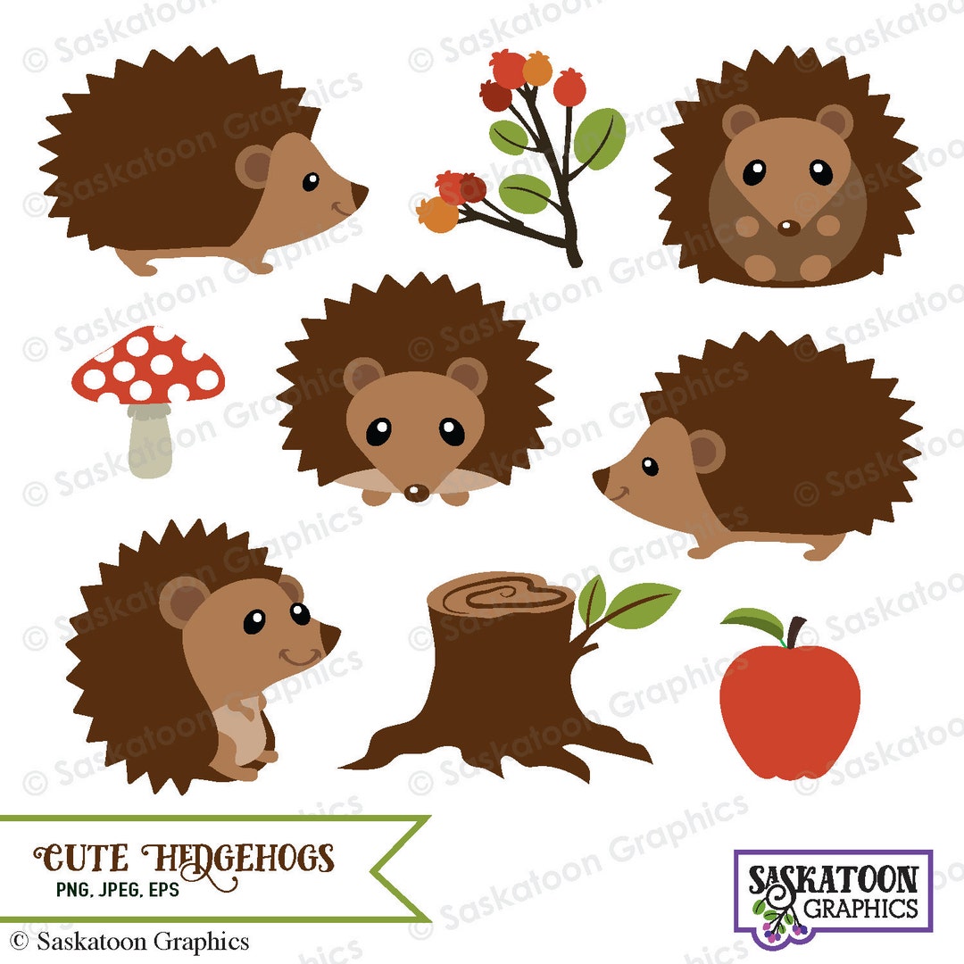 Woodland Creature Hedgehog Clip Art 10 Cute Hedgehog PNG With Umbrella