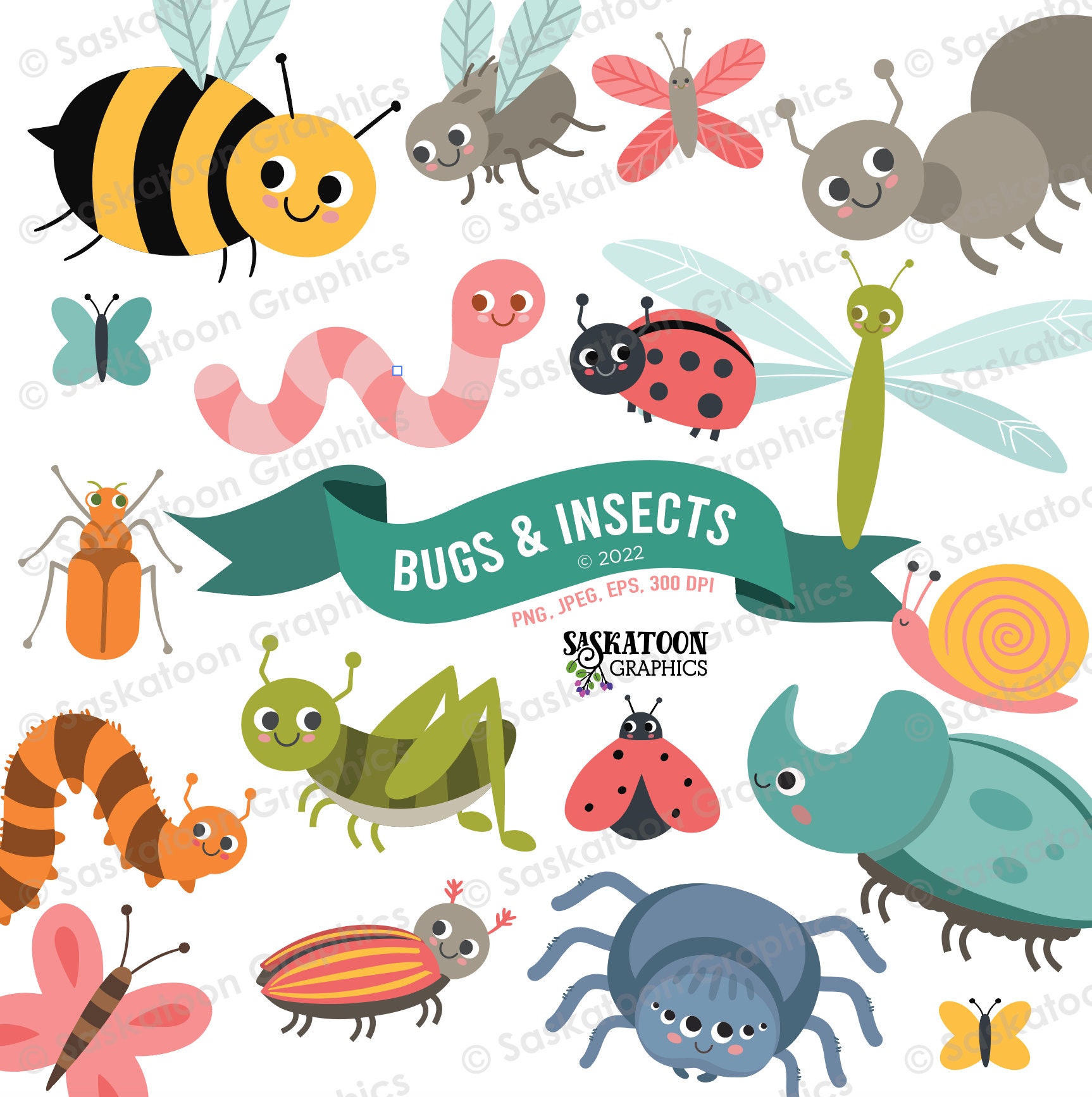 Bugs and Insects Clipart Instant Download File Digital - Etsy