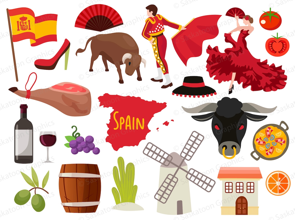 Spain Travel Clip Art - Spanish Flag - Europe Continent World - Country ...
