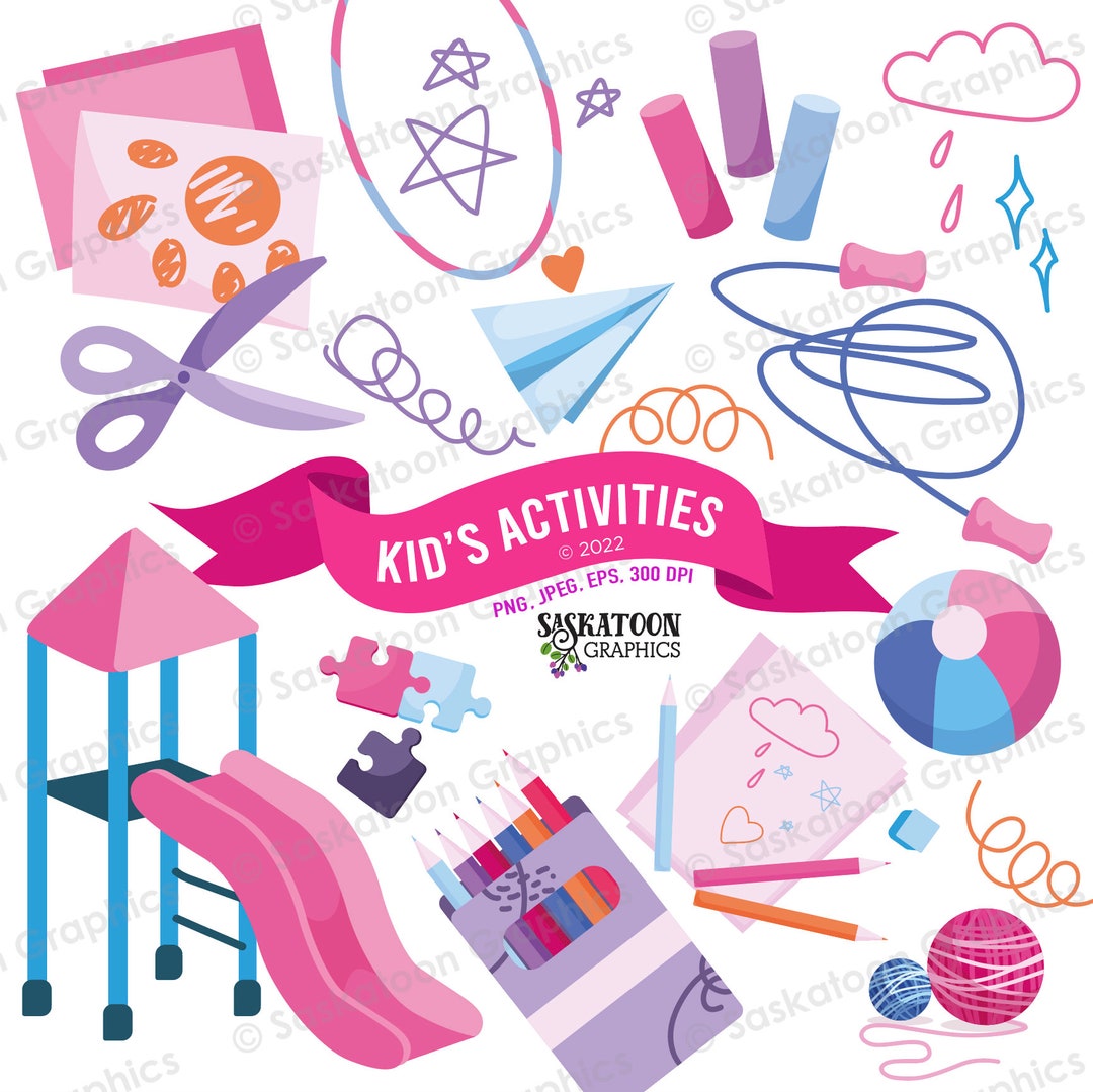 Kid's Activities Clip Art - Playground - Instant Download File ...