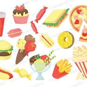 Junk Food Clip Art Set - Fast Food - Instant Download File - Digital ...