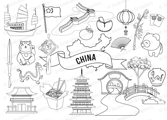 Chinese Culture And Traditions Drawing