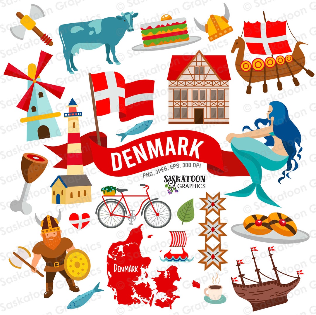 Denmark Travel Clip Art - Danish Flag - European Continent World ...