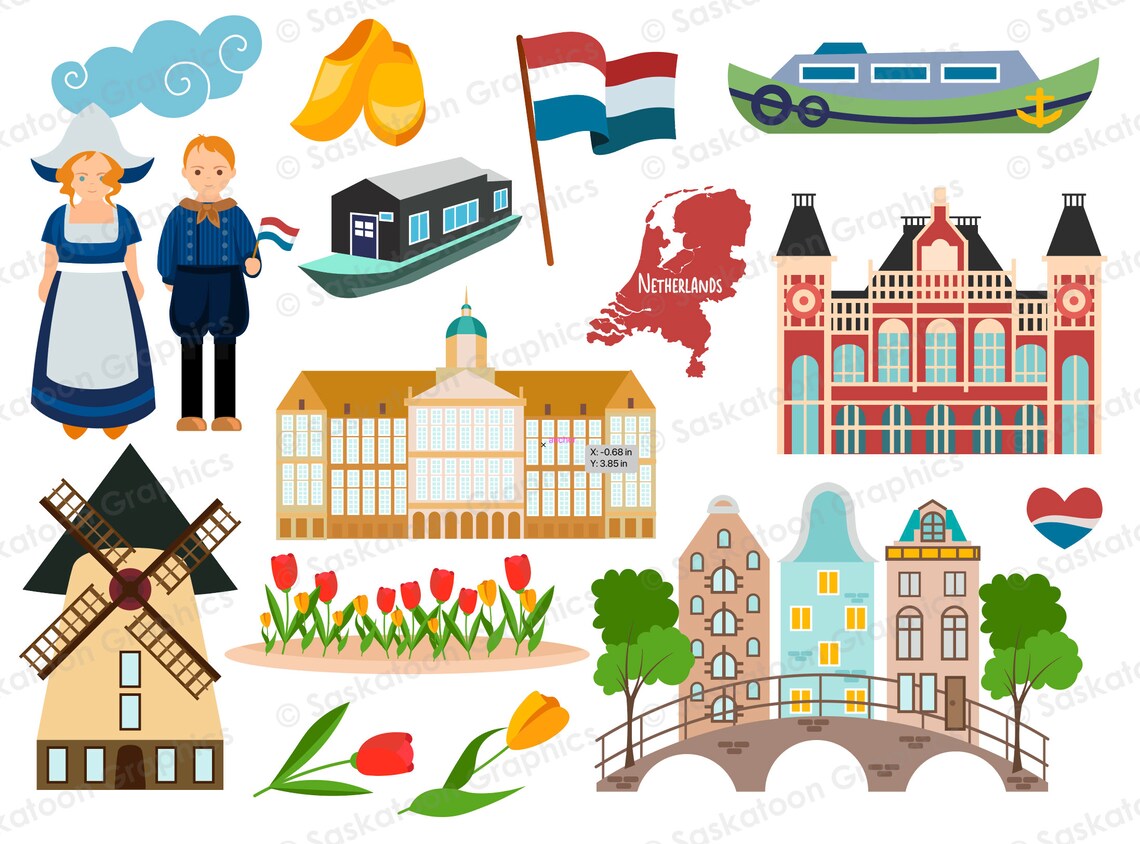 Netherlands Travel Clip Art - Dutch Flag - European Continent World ...