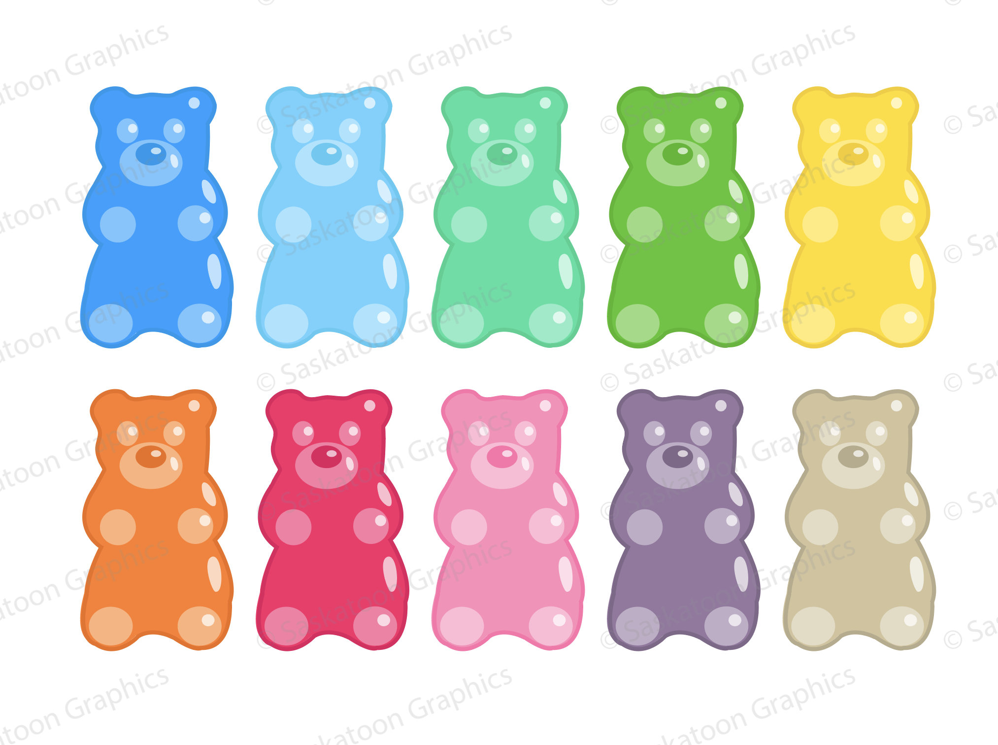 Gummy Bear Clip Art Gummi Candies Instant Download File Digital Graphics Product Artwork
