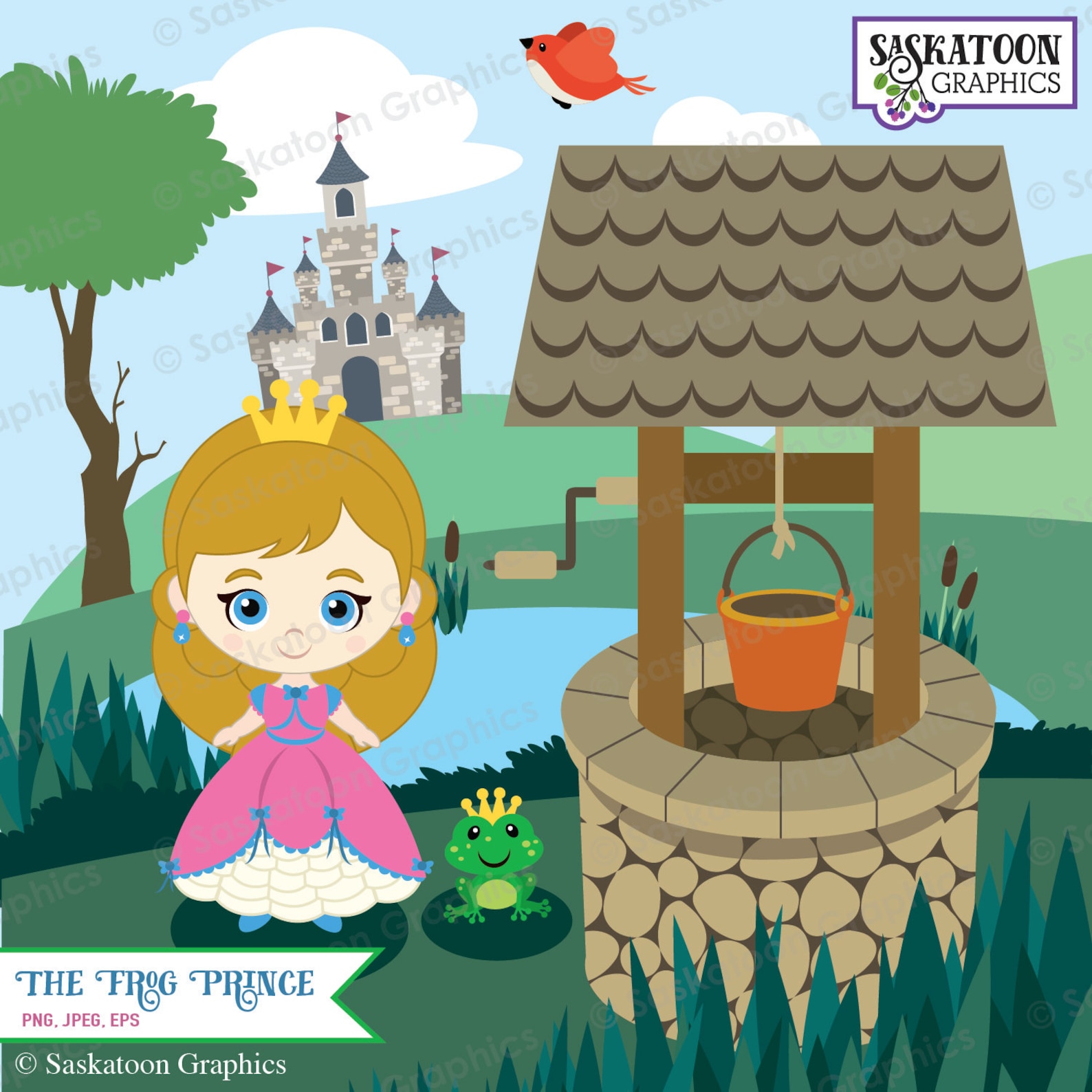 The Frog Prince Clip Art - Instant Download File - Digital Graphics ...