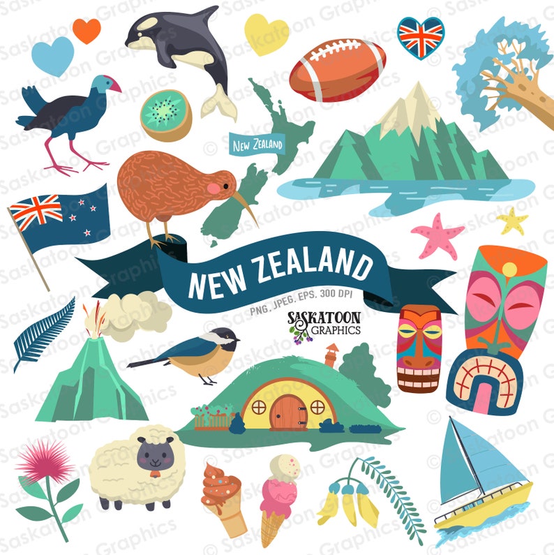 New Zealand Travel Clip Art Flag World Culture Oceania Polynesia ...
