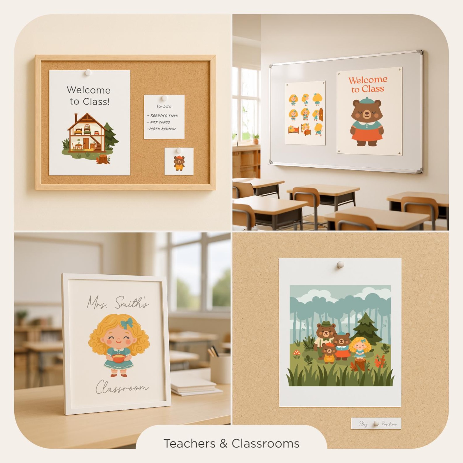 Goldilocks & the Three Bears Clipart | 45 Piece Clipart Set | Cute ...