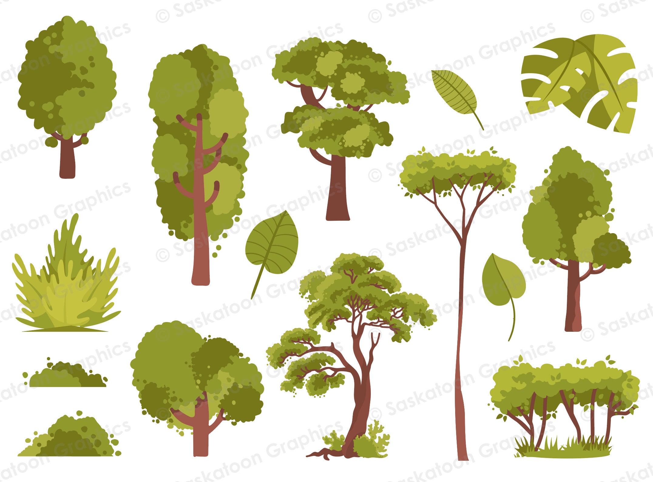 Forest Trees Clip Art Instant Download File Digital Graphics Product ...