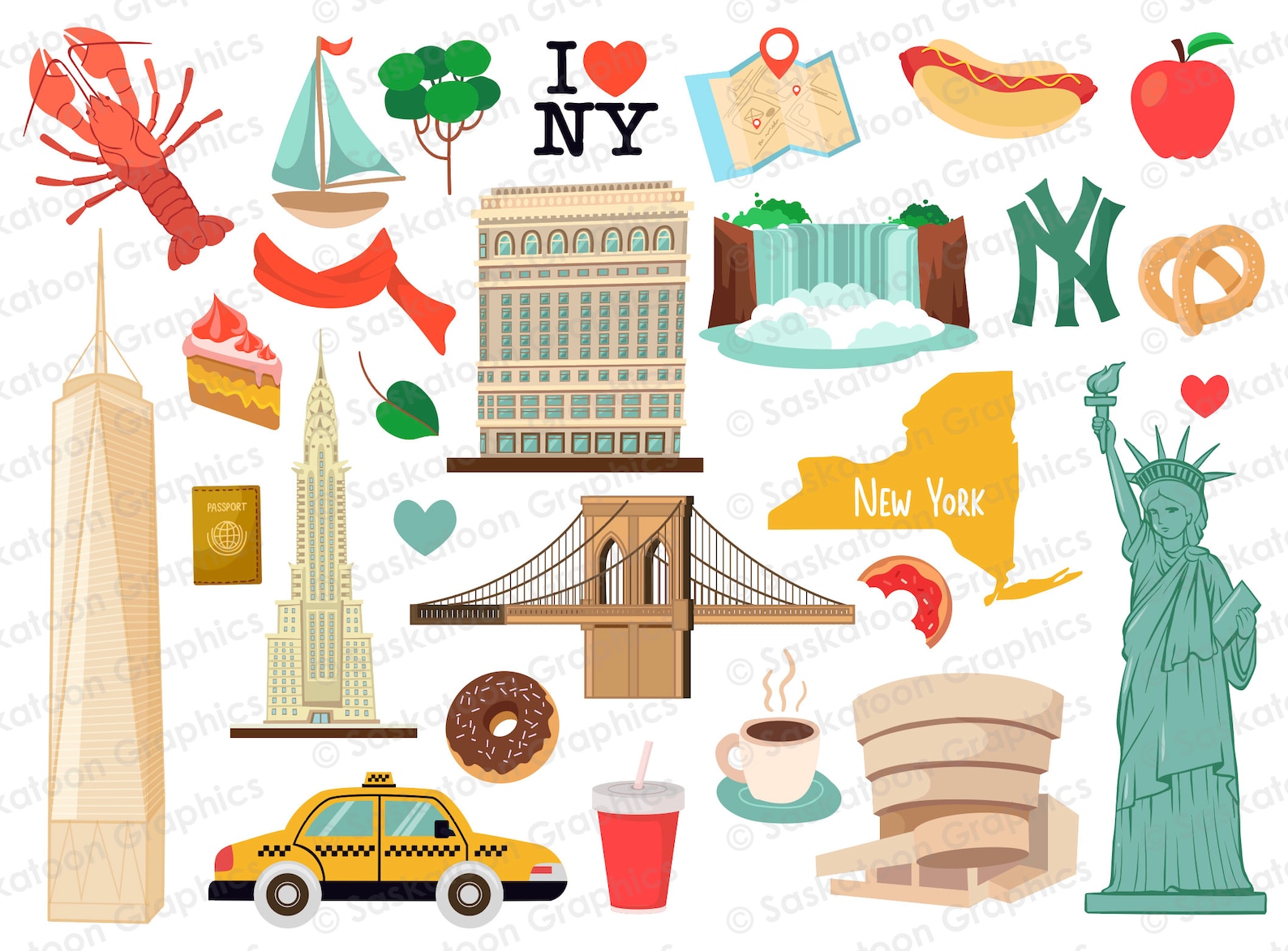 New York City Travel Clip Art - World Culture - North America Continent ...