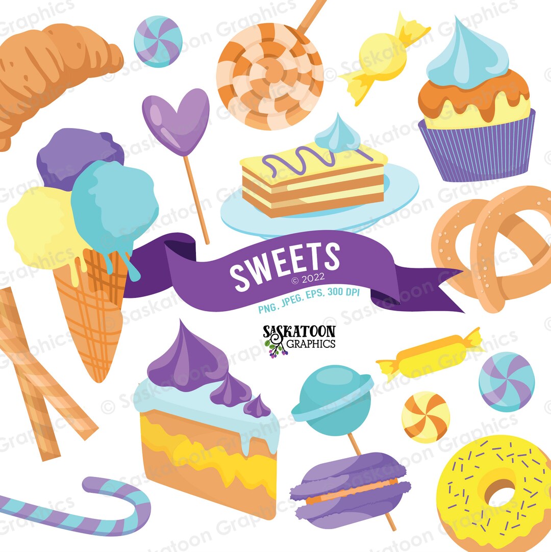 Desserts and Sweets Clip Art Set - Instant Download File - Digital ...