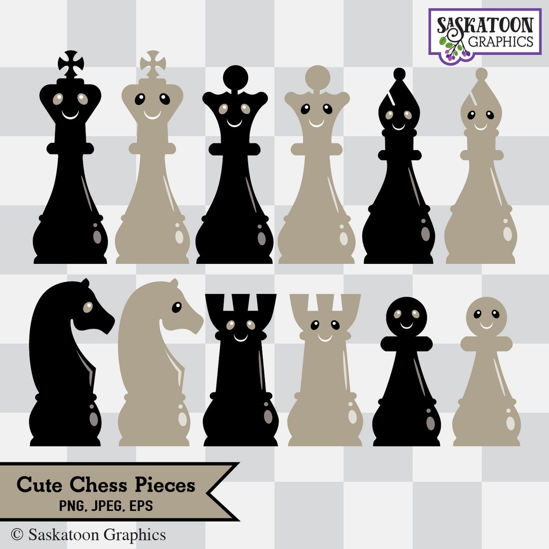 Chess Game Pieces Clip Art - Instant Download File - Digital Graphics ...